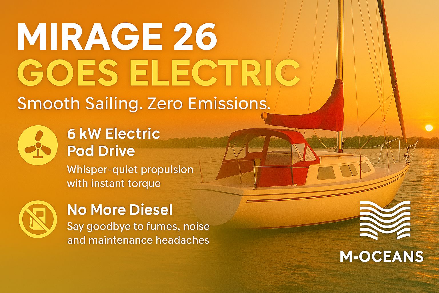 Mirage 26 Electric Conversion (Video): 6 kW ePropulsion Pod + Victron